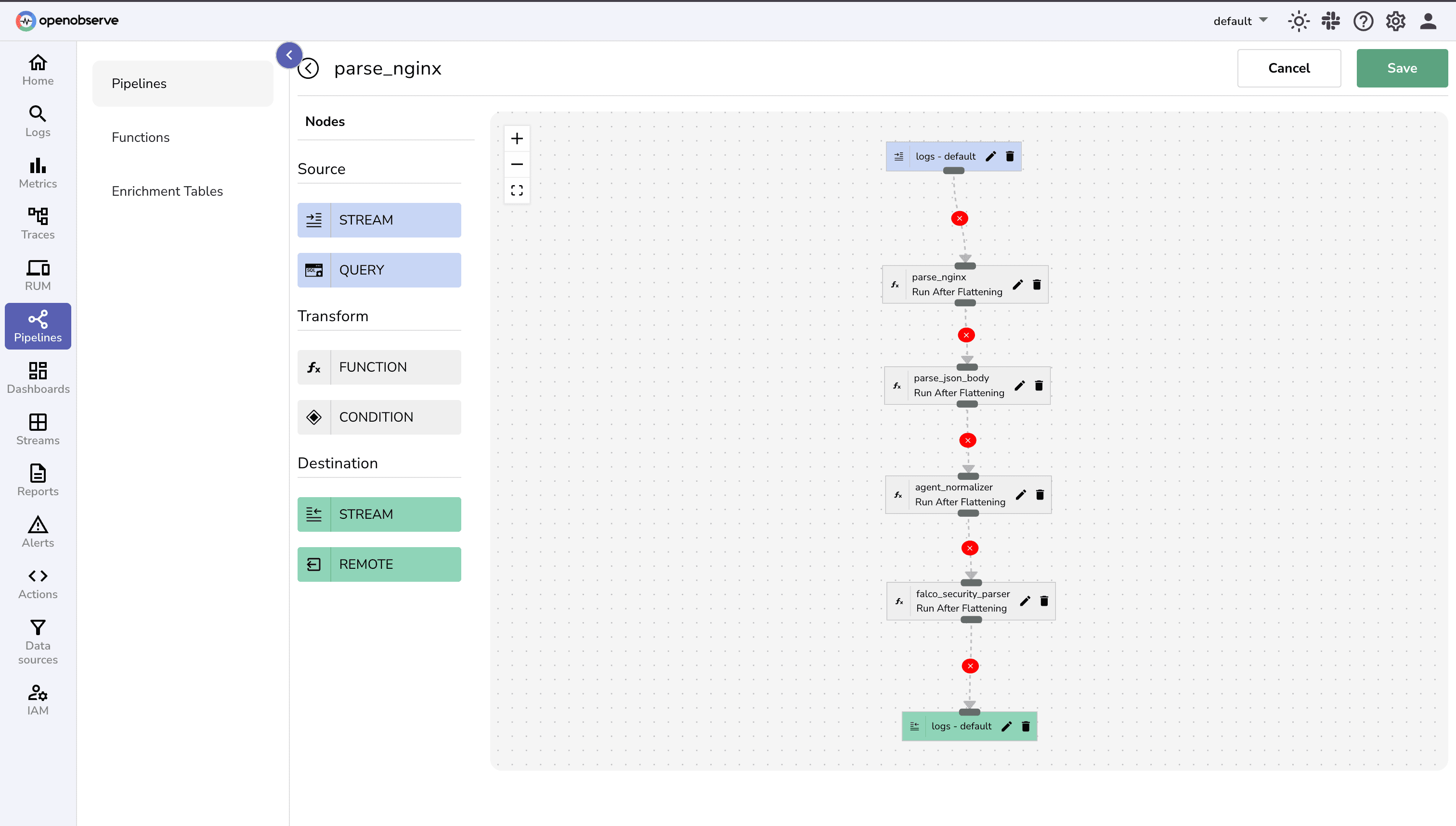 OpenObserve Pipelines | Real-Time Data Processing & Enrichment