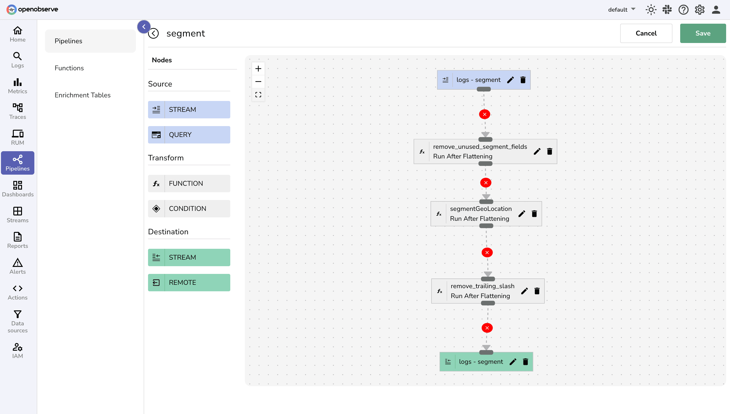 OpenObserve Pipelines | Real-Time Data Processing & Enrichment
