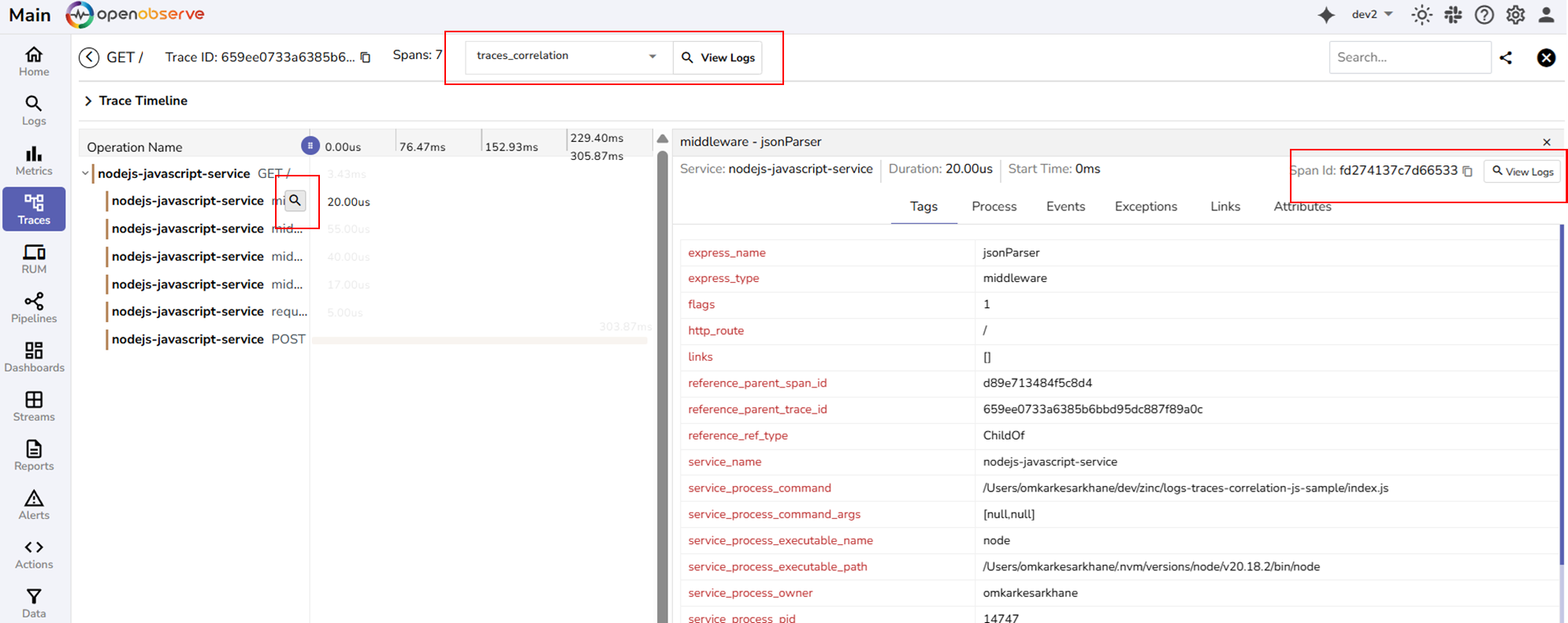 View and Configure Traces in OpenObserve - OpenObserve Documentation